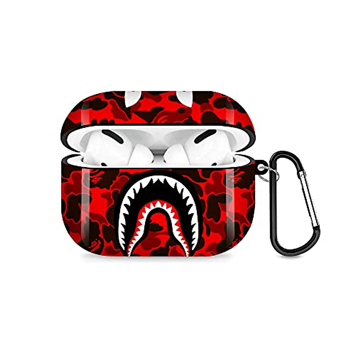 Fashion Camo Airpods Pro Case Compatible with AirPods Pro Durable Shockproof Wireless Earphone Case with Key Chain for Girls Boys Custom Headphone Case -1