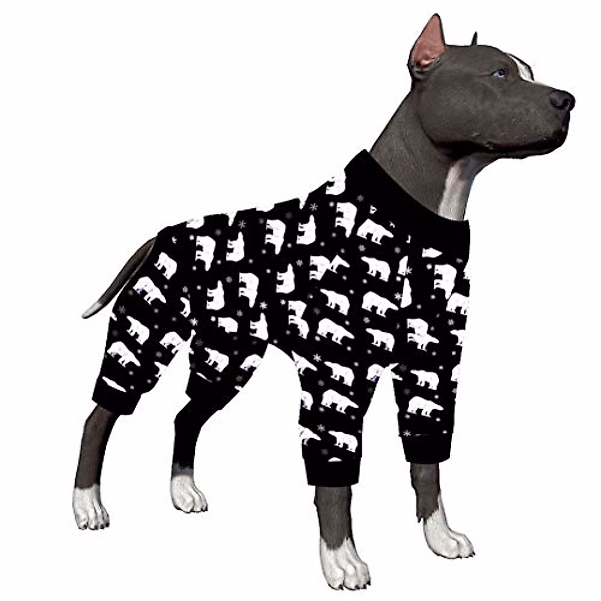 LovinPet Big Dog Shirts - Stretch Cotton Pet Shirts with Animal Print, Full Coverage Dog Clothing Perfect to Prevent Licking Wounds After Surgery for Medium & Large Dogs,Black L