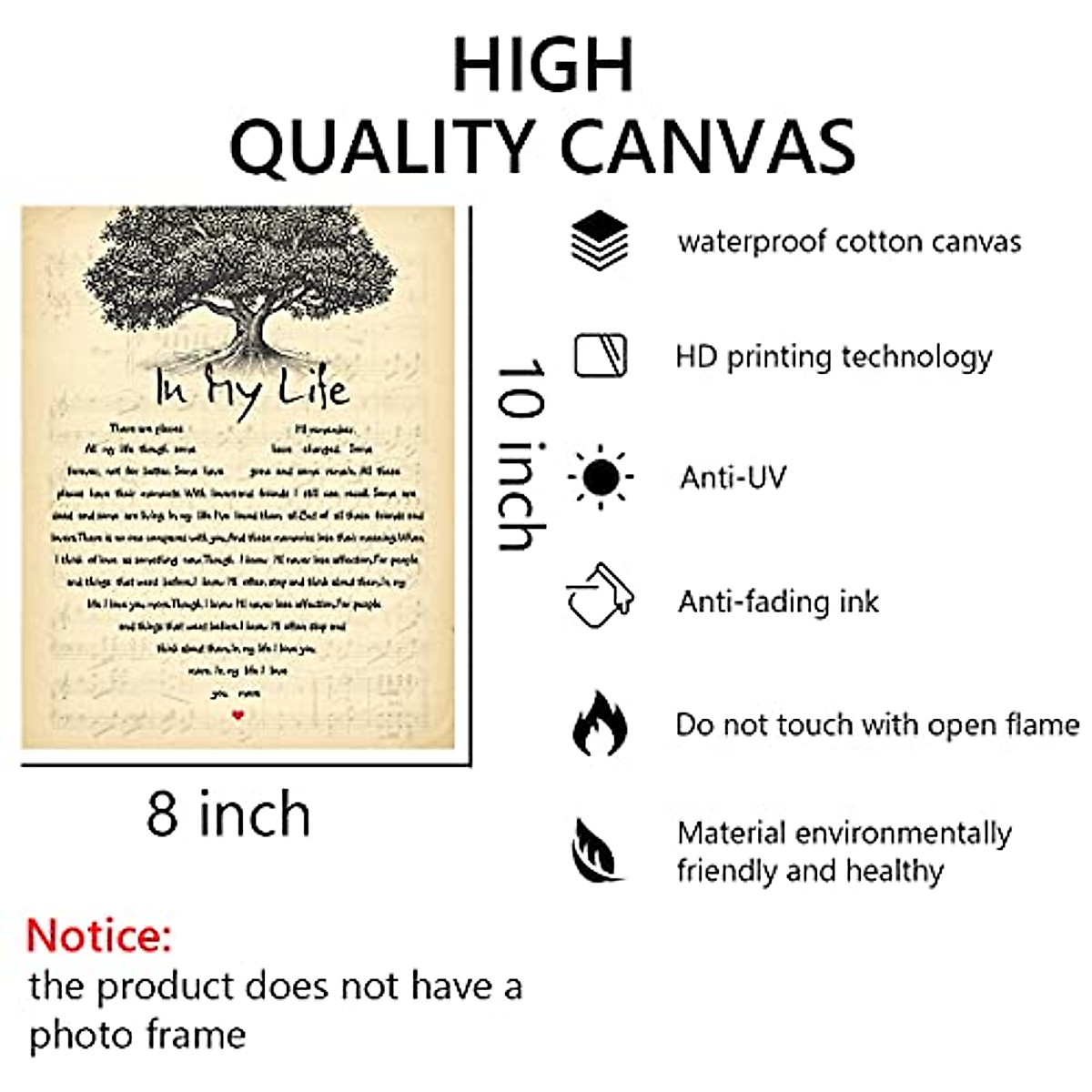 Rock Band Poster - Set of 4 Panels UNFRAMED Vintage Canvas Prints Cool Wall Art 8*10" Music Posters Band Posters Dictionary Inspirational Wall Art Beatles Gifts for Men Women Music and Rock N Roll Fans