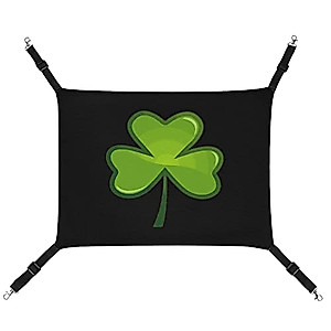 St Patricks Day Shamrock Pet Hammock Comfortable Adjustable Hanging Bed for Small Animals Dogs Cats Hamster