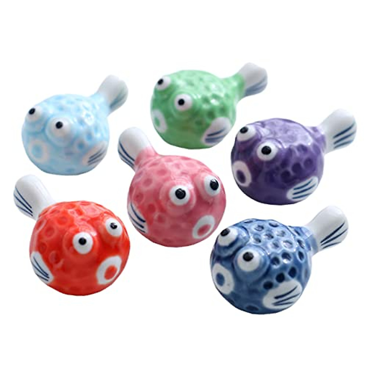 HEMOTON 6pcs Puffer Fish Chopstick Rest Ceramic Spoon Decorative Chopstick Rest Paint Brush Holder Household Decor Chopsticks Stand Pillow Decor Japanese Decor Modeling Ceramics