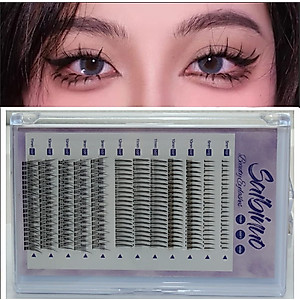 Saibinuo 240pcs Mixed Pack C Curl False Eyelash Extension Individual Lashes Lower Bottom Lash (5-6mm) Fairy Style A Shape (10-12mm) Fish Tail (9-11mm) Natural Clusters, 240 Count (Pack of 1).