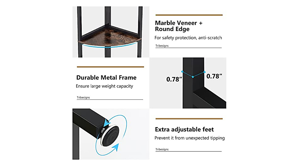 Tribesigns 5 Tier Corner Shelf - Stylish Storage Solution