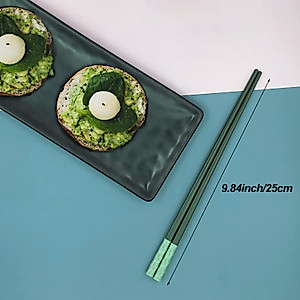 5 Pairs Fiberglass Chopsticks, Slivek Reusable Premium Japanese Chinese Korean Chopsticks Dishwasher Safe, Non-slip, Lightweight, 9.84 inches - Black