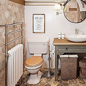 Toilet Rules Bathroom Sign 11x16 Inch - Bathroom Rules Sign, Toilet Rules Sign For Bathroom, Rustic Bathroom Rules Sign, Guest Bathroom Wall Decor, Bath Signs For Bathroom Decor Bathroom Rules Signs