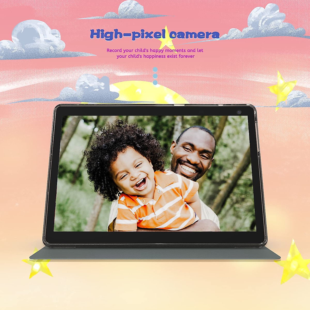 ATOZEE Kids Tablet, 10 Inch Tablet, Android Kids Tablet, WiFi Bluetooth Dual Camera Safety Eye Screen, Parental Control App, 32GB ROM 2GB RAM Quad Core CPU, with Cartoon Tablet Protective Cover.