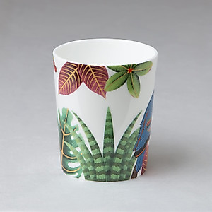 Grace Teaware Bone China Coffee Tea Mugs 12-Ounce, Assorted Set of 4 (Birds of Paradise)