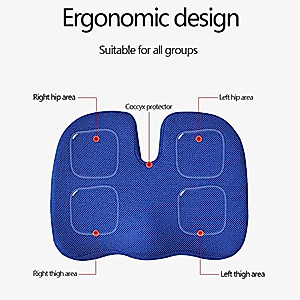 PSDNBFC Cushion for coccygeal Sciatica, Hemorrhoids and Back Pain, Memory Foam Ergonomic Sitting Office Chair, Wheelchair Cushion (Purple 2)