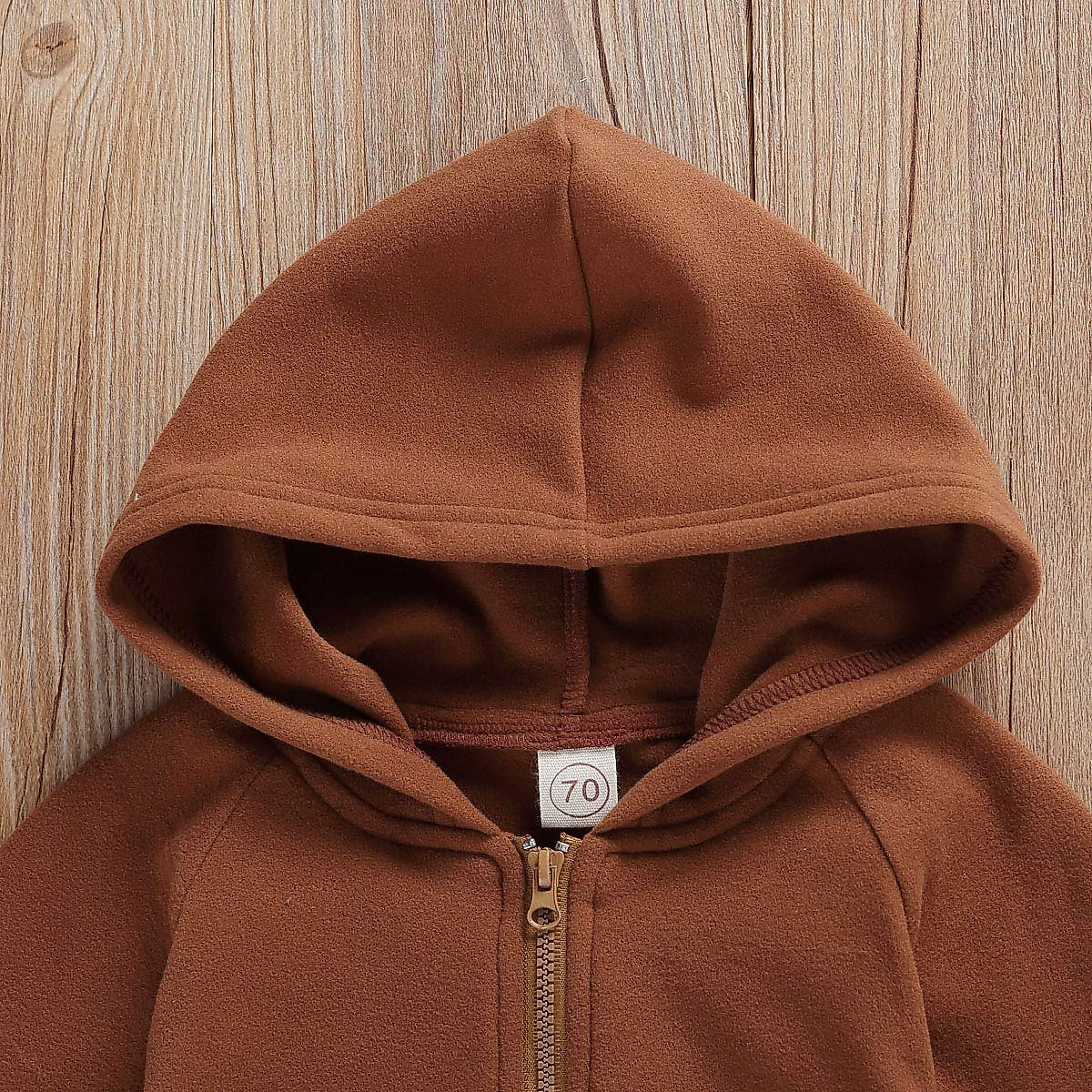 Seyurigaoka Baby Boys Girls Jumpsuit Hoodie Romper Zipper Long Sleeve One Piece Outfits Warm Clothes for Unisex (Coffee, 0-3 Months)