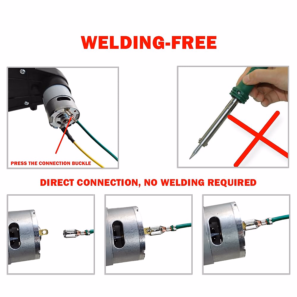 2 Pcs 12V RS550 40000RPM Electric Motor Drive Engine for Power Wheel Motor Upgrade,High Speed Motor Gearbox Accessories for Power Wheels Children Ride On Car Replacement Parts