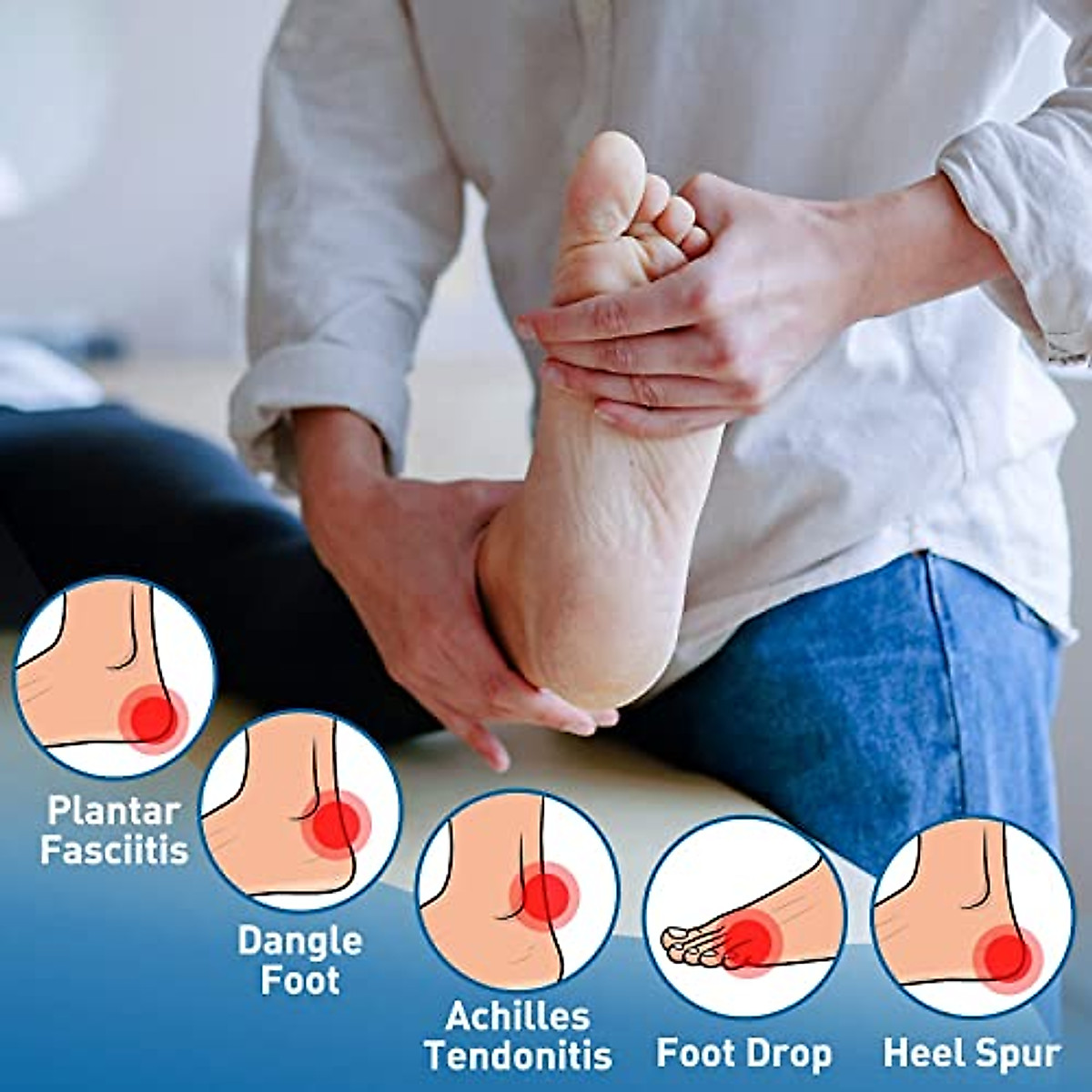 TURUM Plantar Fasciitis Night Splint, Upgrade 3 Adjustable Straps Plantar Fasciitis Relief Night Splint for Women & Men, Relief Brace for Plantar Fasciitis Relief, Achilles Tendonitis and Foot Drop