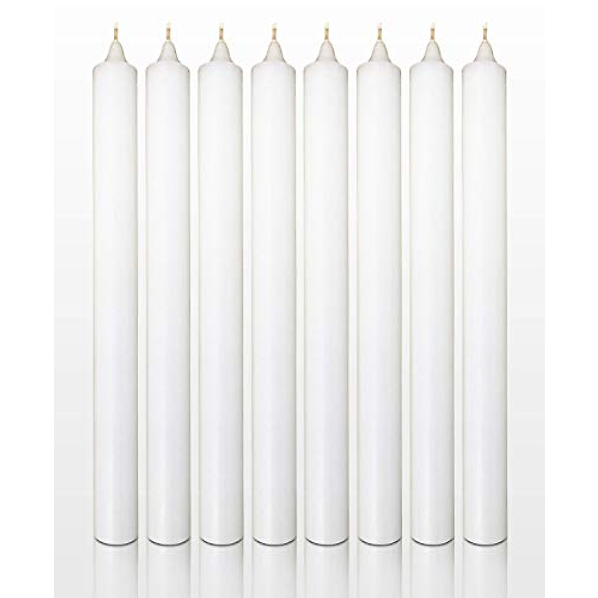 Hyoola 10 Inch Dinner Candles - 12 Pack - White Tall Candles - Unscented Rustic Candles - Long Burning Candle Sticks