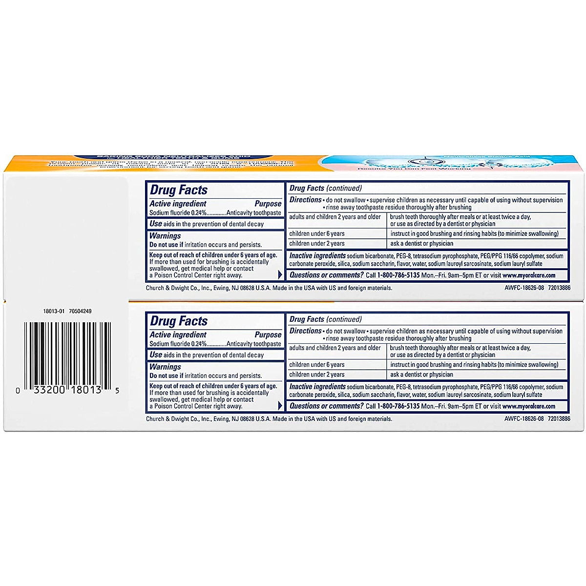 ARM & HAMMER Advance White Extreme Whitening Baking Soda and Peroxide Toothpaste, Fresh Mint, Twin Pack 6 oz (Pack of 2)