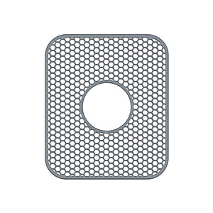 Bestjing Silicone Sink Mat, 13.58''x 11.6'' Sink Protectors for Kitchen Sink with Center Drain, Folding Non-Slip Heat Resistant Sink Mat Grid for Bottom of Stainless Steel Porcelain Sink (Center Hole)