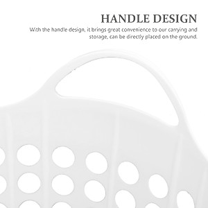 Cabilock Laundry Basket Plastic Laundry Hamper 30L Portable Round Bin with Carry Handles Laundry Bin Organizer Dirty Clothes Hamper for Bedroom Bathroom Towel Hamper for Wet Towels