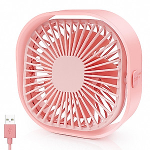 BSVI Desk Fan Portable Personal Desktop Mini Cooling Micro with Cable USB Powered 3 Speeds Quiet Small Table Fan for Home Office Study reading Bedroom Indoor Car Outdoor Travel