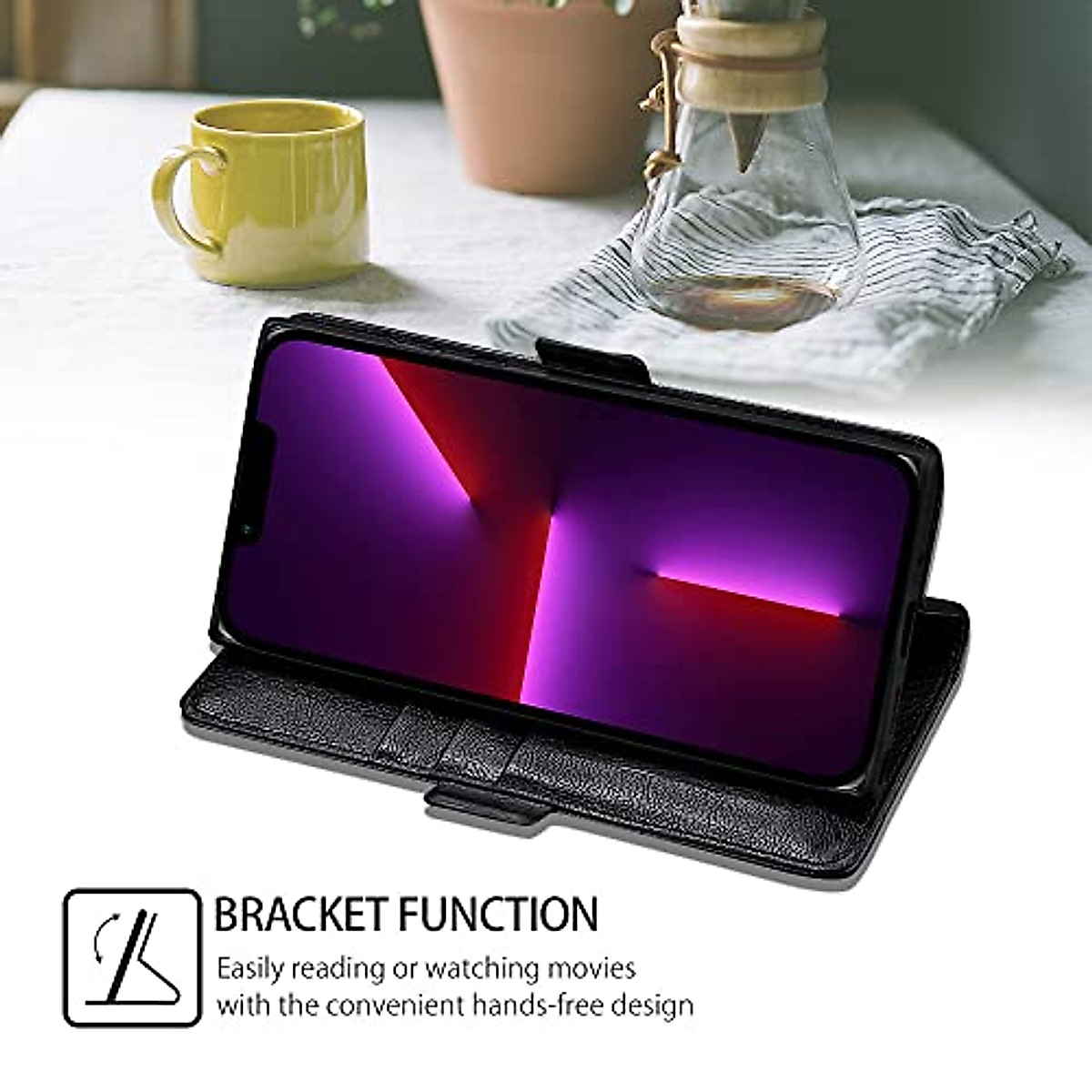 Fansipro Wallet Folio Case for Samsung Galaxy S9 Plus, Premium PU Leather Slim Fit Cover for Galaxy S9 Plus, 3 Card Slots, 1 Transparent Photo Frame Slot, Anti-Dirt, Black