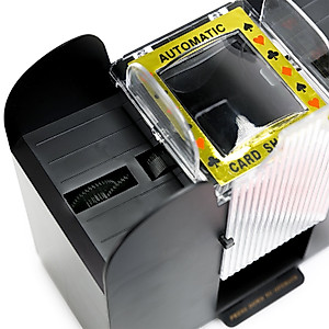 WYZworks – 6 Deck Casino Automatic Card Shuffler - Shuffler for Cards Shuffling - Battery Operated – Electric Card Mixer for Family, Party Poker/Blackjack/Home Card Games – Black