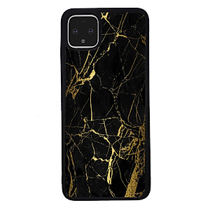 Black and Gold Marble Black Rubber Phone Case Compatible With Google Pixel 8 Pro, 8a, 8, 7a, 7, Pixel 7 Pro, 6a, Pixel 6 Pro, 6, 5, 4a 5G, 4a 4G, 4, 4 XL, 3a, 3a XL, 3, 3 XL, 2 XL, 2