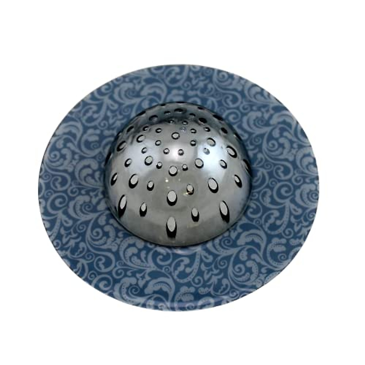 Dependable Industries 2 Pack 5.25" Diameter Decorative Designer Pattern Kitchen Sink Strainer Durable (Black Paisley)