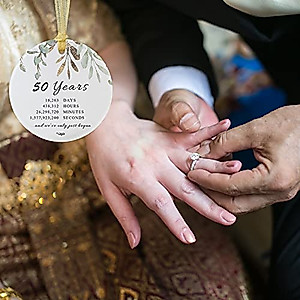 50th Anniversary Wedding Ornament 2023 Hanging for Couple,50 Years as Mr and Mrs,Xmas Wedding Gift for Parents,Ornament for 50th Husband&Wife Married Decoration (2.9")