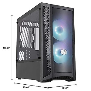 Cooler Master MasterBox MB311L ARGB Airflow Micro-ATX Tower with Dual ARGB Fans, Fine Mesh Front Panel, Mesh Intake Vents, Tempered Glass Side Panel & ARGB Lighting System