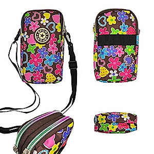 Running Walking Armband Bag for Women - Small Cross Body Cellphone Purse Pouch Wallet Holder for iPhone 6 6S 7 8 Plus X XR XS 11 12 13 Pro Max Android Samsung HuaWei Yoga Biking/Little Flowers