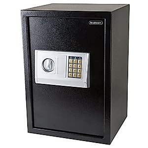 Digital Safe – Electronic Steel Safe with Keypad, 2 Manual Override Keys – Protect Money, Jewelry, Passports – For Home, Business, Travel by Stalwart