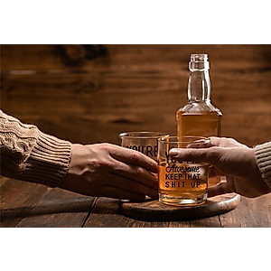 You're Awesome Keep That Up Funny Whiskey Glasses for Men, Women, Unique Birthday, Thank You Gifts for Friends, Mom, Dad, BFF, Coworkers, Congratulations Gifts for Him, 11 oz Old Fashioned Whiskey