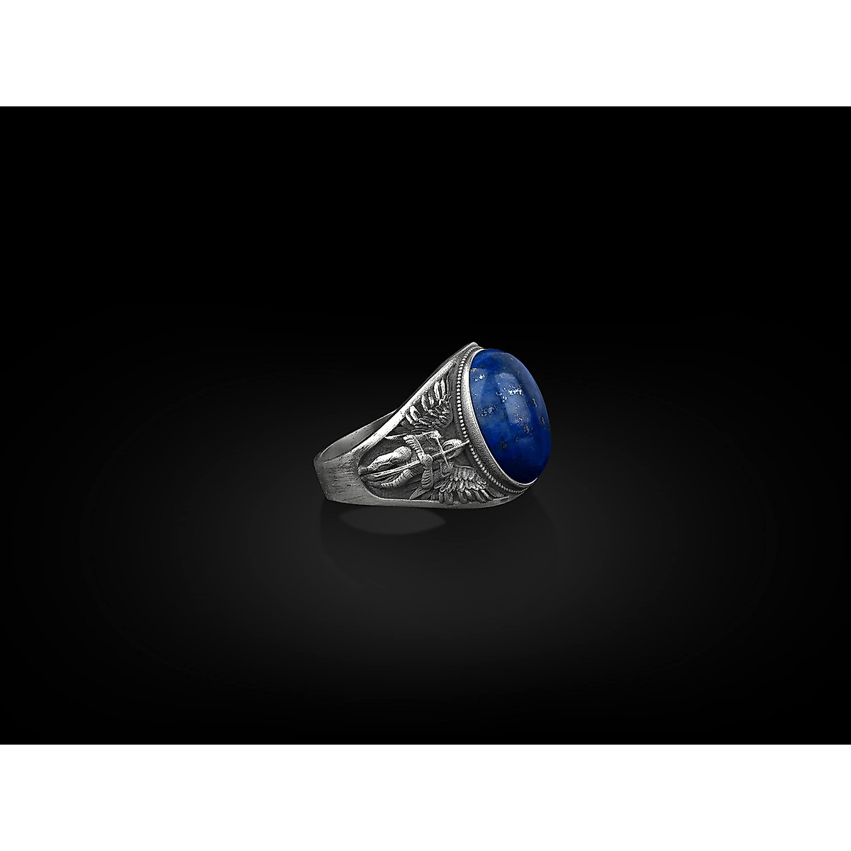 BySilverStone Jewelry Saint Michael The Archangel Oval Gemstone Signet, Carnelian Mens Ring, Sterling Silver Signet Ring, Catholic Gifts for Women