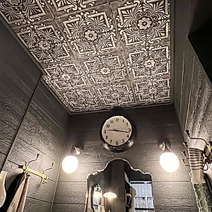 A La Maison Ceilings R14 Victorian Pre-Painted Foam Glue-up Ceiling Tile (21.6 sq. ft./Case), Pack of 8, White Washed Copper