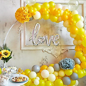 Yellow Balloons, 100Pcs 12 inch Bright Yellow Latex Balloons Round Helium Balloons for Birthday Wedding Anniversary Sunflower Party Backdrop Decorations