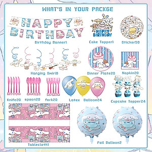Grehge oroll Birthday Decorations For 20 Guests,Cinnamoroll Party Supplies Included