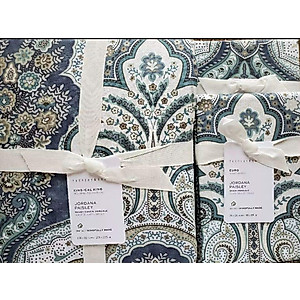 Pottery Barn Jordana Duvet Cover King/California King & Two Euro Shams~*Blue*~