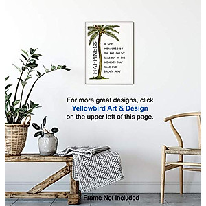 Inspirational Wall Art - Uplifting Gifts for Women - 8x10 Motivational Poster - Positive Quotes Wall Decor - Inspirational Quotes - Sayings for Wall Decor - Palm Tree Wall Art -Happy Quotes Wall Decor