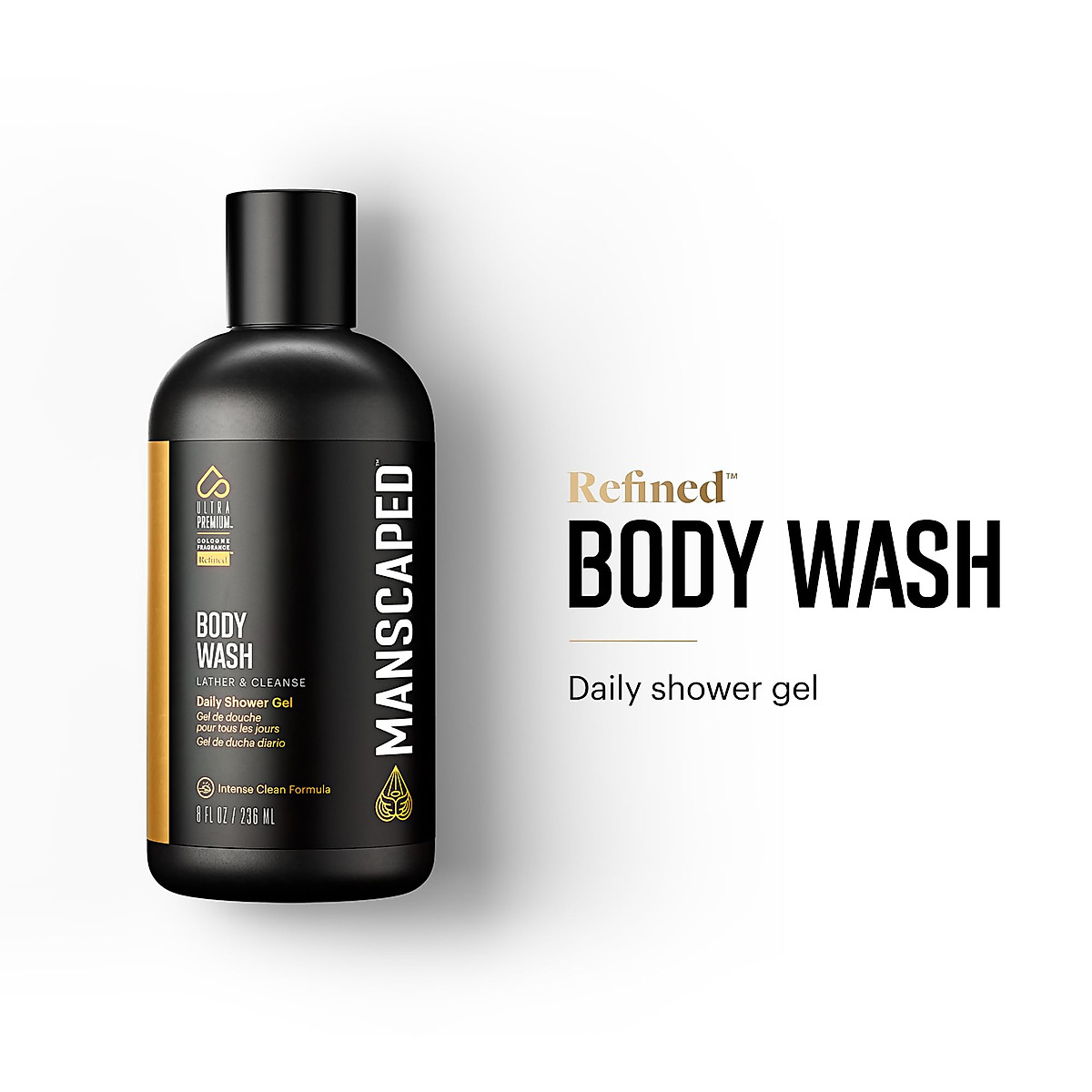 MANSCAPED® Crop Essentials, Male Care Hygiene Bundle, Includes Refined™ Body Wash, Crop Preserver™ Moisturizing Ball Deodorant, Crop Reviver™ Body Toner and Magic Mat™ Disposable Shaving Mats