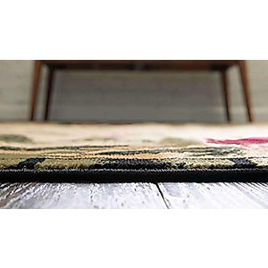 Unique Loom Barnyard Collection French Country Inspired Cottage Rooster Design Area Rug (5' 0 x 5' 0 Octagon, Ivory/Olive)