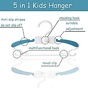 WJWSKI 20pcs Baby Kids Hangers for Nursery Closet and Kids Dance Garment Bags with 3 Pockets, 35x24x3“ Gusset Lightweight Clear Full Zipper Suit Bag for Competitions Costumes & Travel