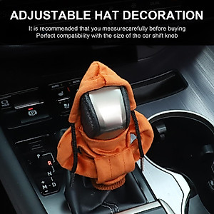alpmosn Car Gear Shift Cover Fashionable Sweater Desgin, Automative Shift Knob Cover Cute Hoodie Design for Car Gear Shifter Soft Gear Stick Cover Car Interior Accessories(Orange)