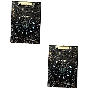 Ciieeo Plastic Folders 2pcs Convenient Document Profile Practical Holder Conference Nurse with Exam Paper Case Writing Storage Fashion Size Clipboard Portable Office Clip Pattern Plastic