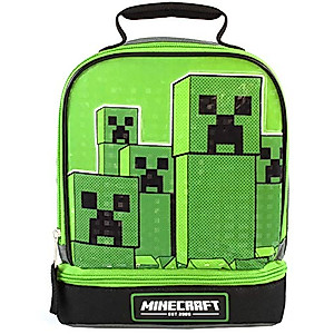 Minecraft Lunchbox Creeper Zip Compartment Green Lunch bag One Size