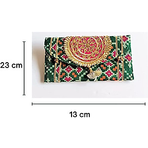 Indian Traditional Patola Clutch For Women Handbag Elegant Evening Wedding Party Purse For Women's BY PANACHE MERCHANT (Pack Of 4)
