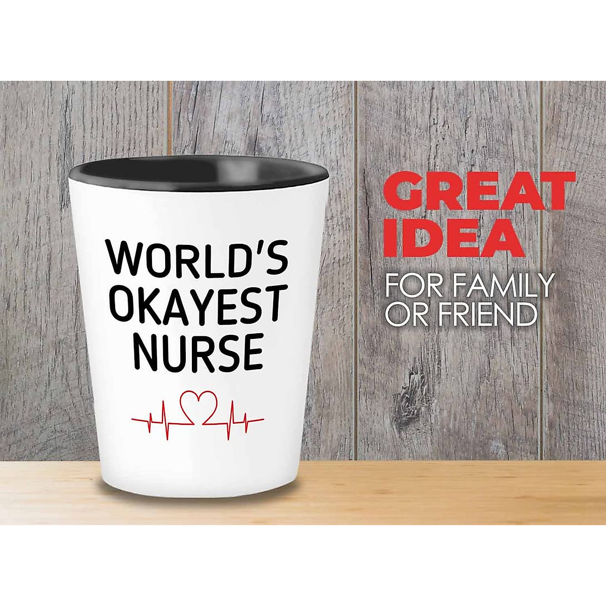 Bubble Hugs Nurse Shot Glass 1.5oz - World's Okayest Nurse - Funny Quotes Nurse Practitioner Paramedic RN LPN CNA Gift for Birthday Graduation