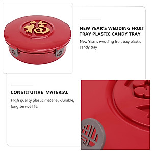 DOITOOL 1pc New Year Snack Tray Multi- Grid Food Serving Tray Plastic Candy Box Snack Box