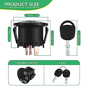 539107541 Ignition Switch with Key 4-Position Works with Husqvarna Craftsman Dixon Cub Cadet 532175566 175566 163968 725-1741 Lawn Mower John Deere GY20074 L105 L100 L110