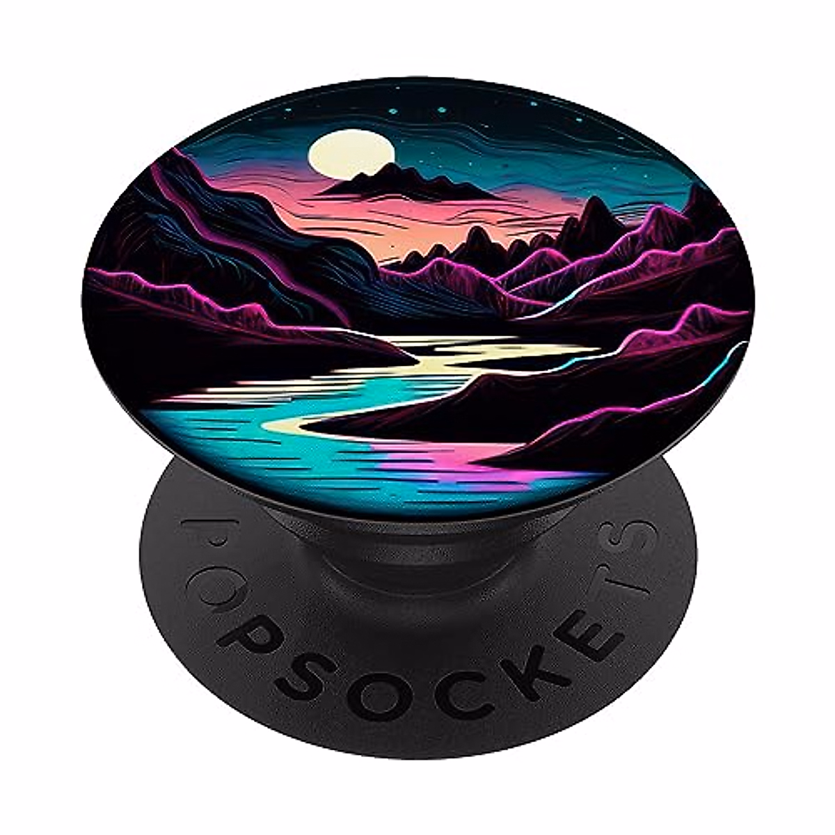 Mountain Wilderness Moon Tree Earthy River Floral Flower PopSockets Standard PopGrip