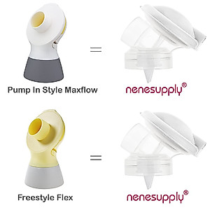 Nenesupply Connectors Compatible with Medela Personal Fit Flex Connector. Work with Pump in Style Maxflow Freestyle Flex Swing Maxi Breastpumps Not Original Medela Pump Parts. Incl. Membrane and Valve