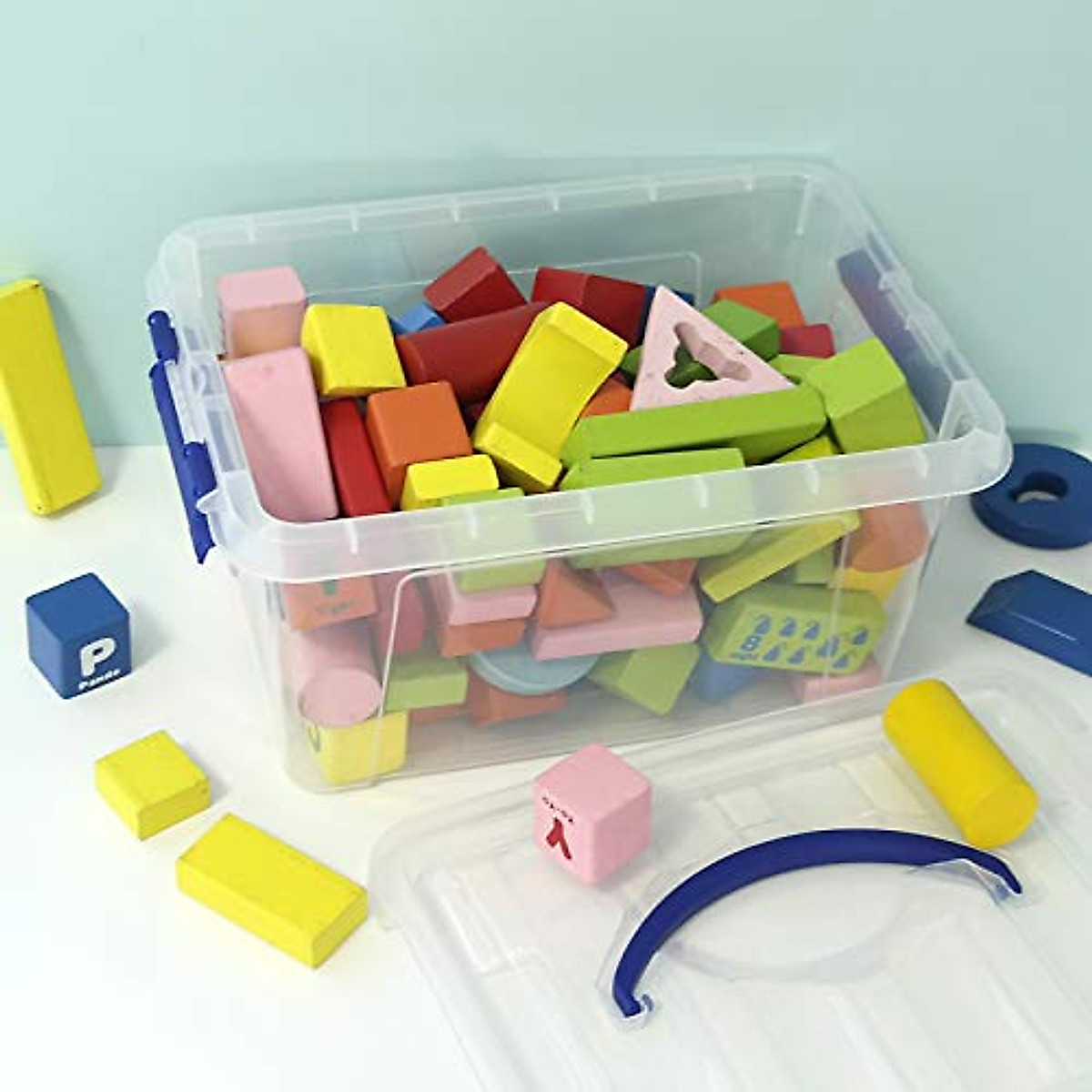 Rinboat 6 L Plastic Storage Bins, Clear, 2 Packs