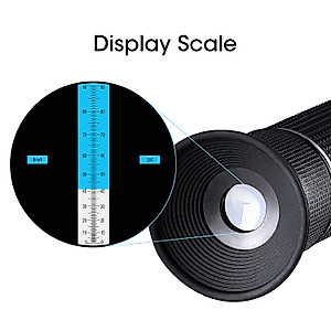 XinJiaYi Brix Meter Refractometer 0~90%, Handheld Brix Refractometer, High Accurate Brix Measurement Tool with ATC for Fruit, Beverages&Juice, Honey, Maple Syrup, Molasses and Other Sugary Drink