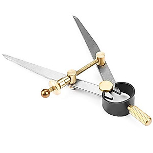 4 Inch Leather Compass,Adjustable Lockable Leather Supply Wing Divider,Flat Leg Spring Caliper Divider for Woodworking, Metalworking Geometry Drawing